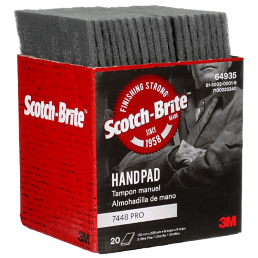 Scotch-Brite™ PRO Hand Pad, 7448, 9 in x 6 in (22.86 cm x 15.24 cm), 20 per box | 3M Canada