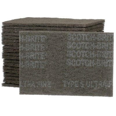 Scotch-Brite™ Hand Pad 7448, HP-HP, SiC Ultra Fine, Grey, 9 in x 6 in ...