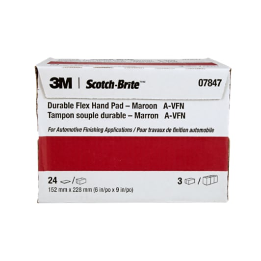 Scotch-Brite™ Durable Flex Hand Pad 7847, MX-HP, A/O Very Fine, Maroon ...