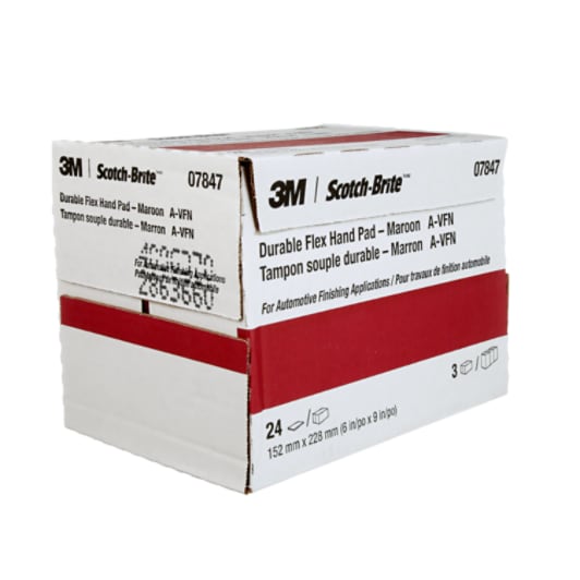 Scotch-Brite™ Durable Flex Hand Pad 7847, MX-HP, A/O Very Fine, Maroon ...