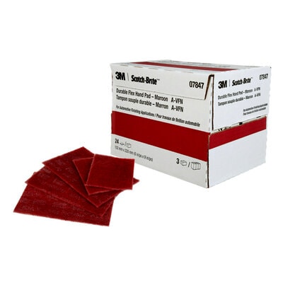 Scotch-Brite™ Durable Flex Hand Pad 7847, MX-HP, A/O Very Fine, Maroon ...