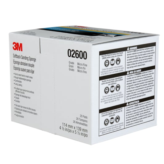 3M™ Softback Sanding Sponge, 02600, 4 1/2 in x 5 1/2 in (11.43 cm x 13. ...