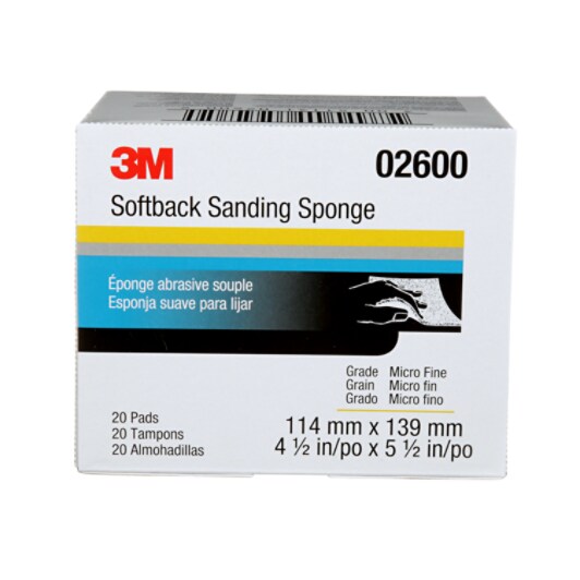 3M™ Softback Sanding Sponge, 02600, 4 1/2 in x 5 1/2 in (11.43 cm x 13. ...