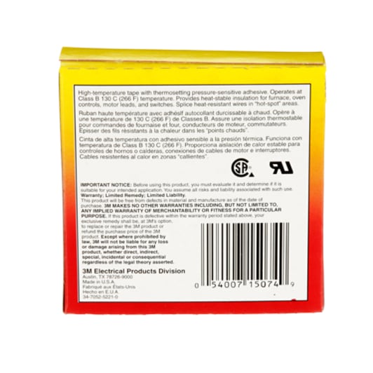 Scotch® 27 Glass Cloth Electrical Tape, white, 3/4 in x 66 ft, rubber ...