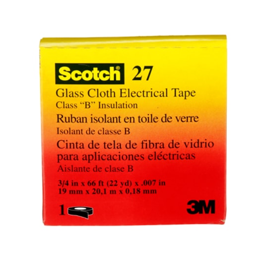 Scotch® 27 Glass Cloth Electrical Tape, white, 3/4 in x 66 ft, rubber ...