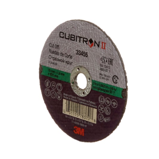 3M™ Cubitron™ II Cut-Off Wheel, 33455, 3 in x 1/16 in x 3/8 in | 3M Canada