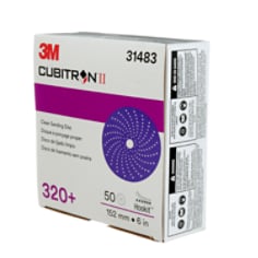 3M™ Cubitron™ II Hookit™ Clean Sanding Abrasive Disc, 31483, 6 in, 320 ...