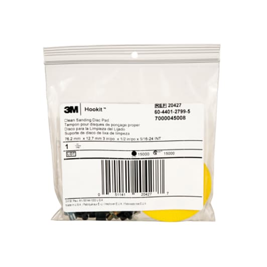 3M™ Hookit™ Clean Sanding Disc Pad Kit, 20427, 3 in x 1/2 in x 5/16 in ...