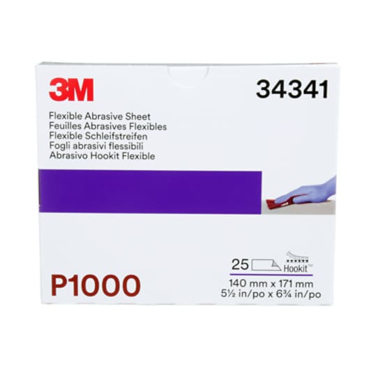 3M™ Flexible Abrasive Hookit™ Sheet, 34341, P1000, 5.5 in x 6.8 in (13. ...