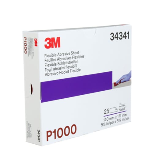 3M™ Flexible Abrasive Hookit™ Sheet, 34341, P1000, 5.5 in x 6.8 in (13. ...