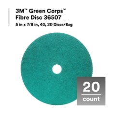 3M™ Green Corps™ Fibre Disc 36507, 5 in x 7/8 in, 40, 20 Discs/Bag, 5 ...