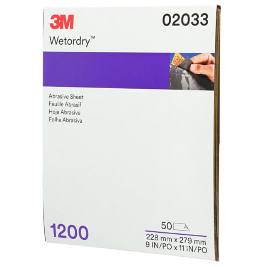 3M™ Wetordry™ Abrasive Sheet, 401Q, 02033, 1200, 9 in x 11 in (22.86 cm ...