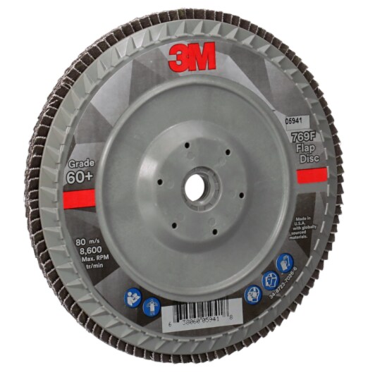 3M™ Flap Disc 769F, 60+, T27 Quick Change, 7 in x 5/8 in-11, 5 ea/Case ...