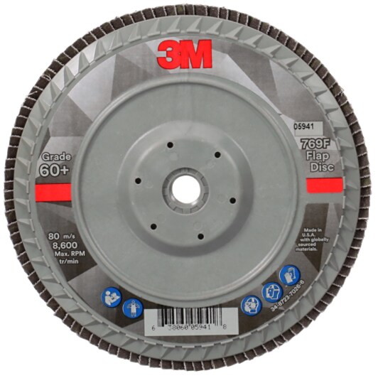 3M™ Flap Disc 769F, 60+, T27 Quick Change, 7 in x 5/8 in-11, 5 ea/Case ...