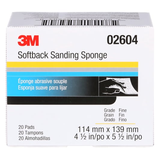 3M™ Softback Sanding Sponge, 02604, 4 1/2 in x 5 1/2 in (11.43 cm x 13. ...