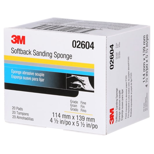 3M™ Softback Sanding Sponge, 02604, 4 1/2 in x 5 1/2 in (11.43 cm x 13. ...