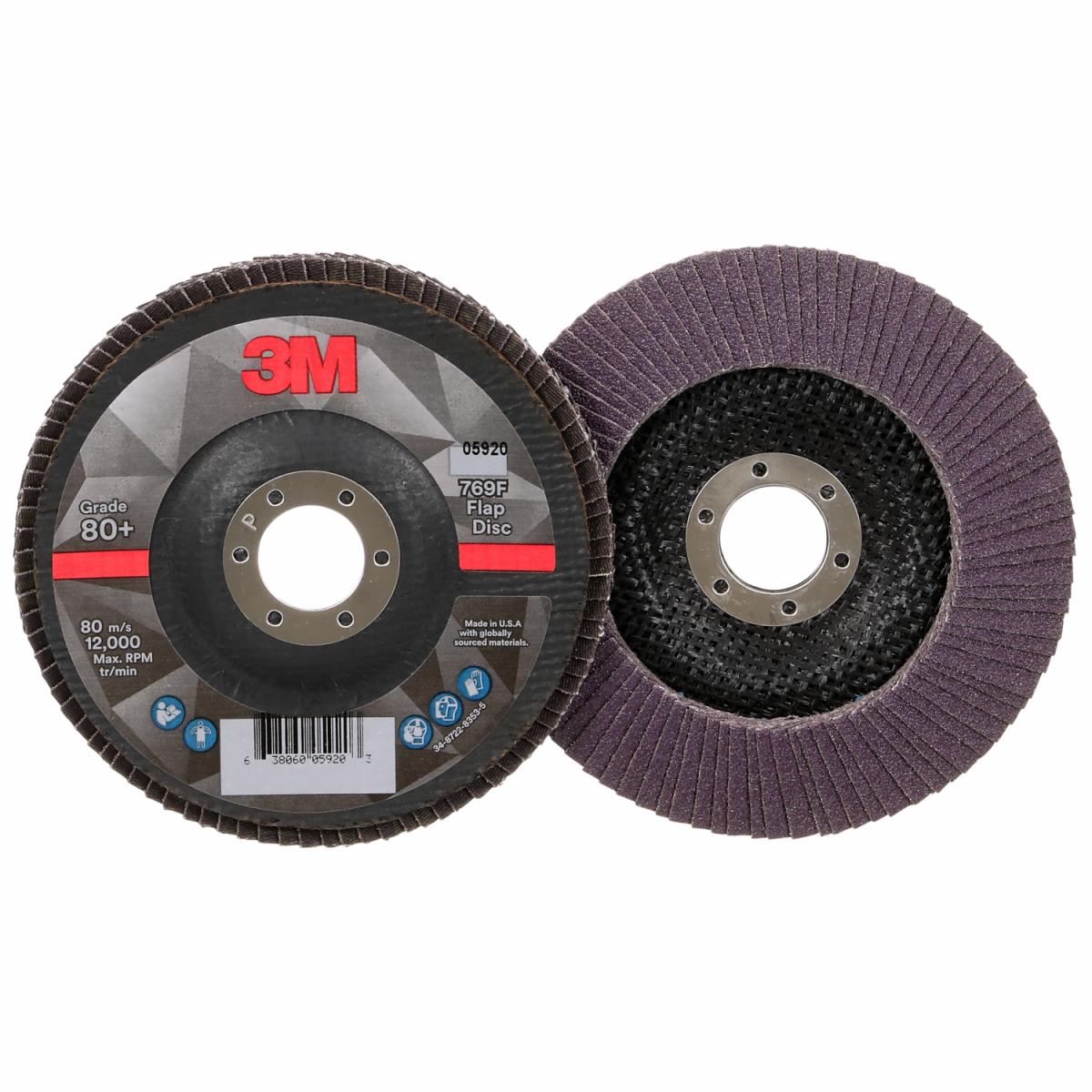 3M™ Flap Disc 769F, 80+, T29, 5 in x 7/8 in, 10 ea/Case | 3M United States