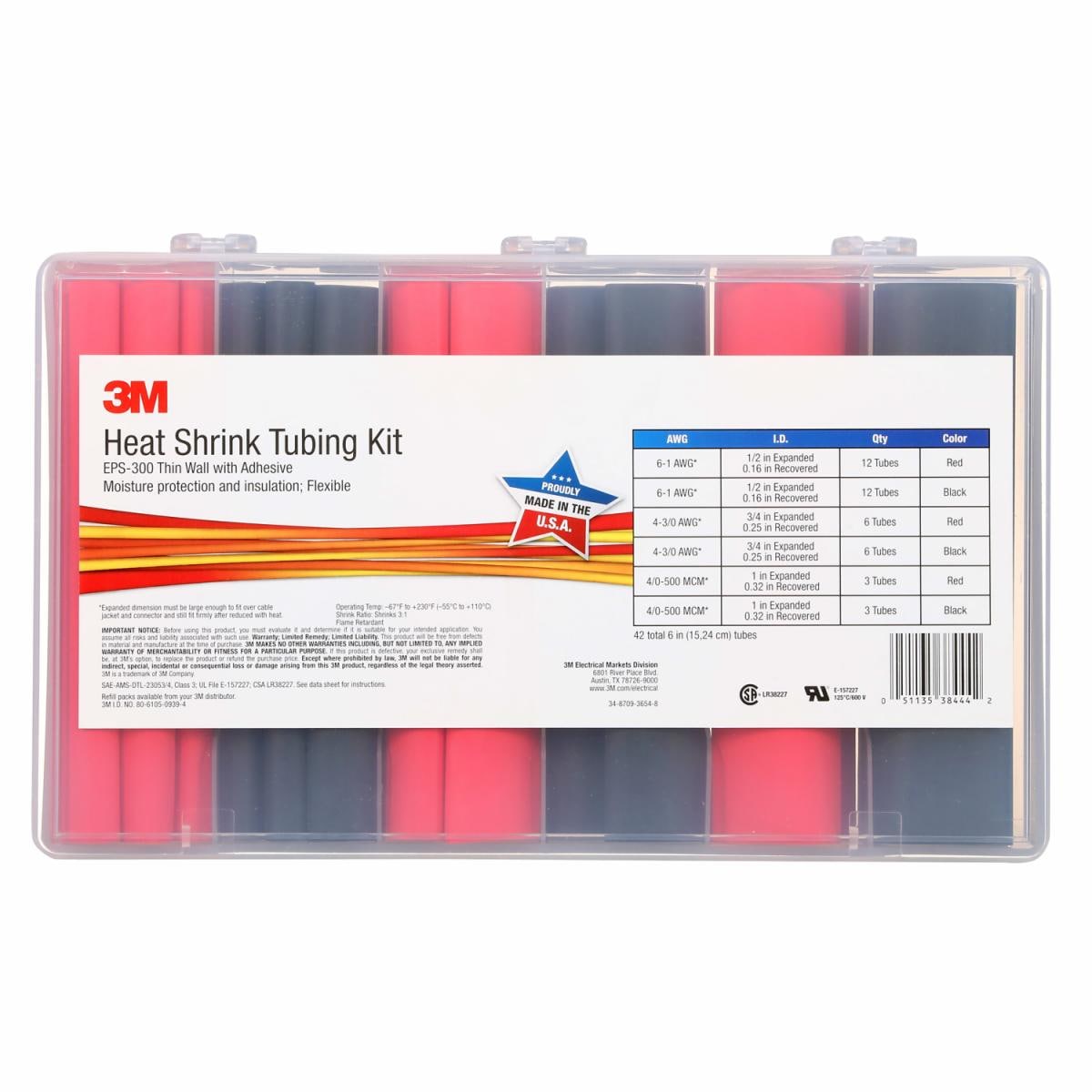 3M™ Heat Shrink Thin-Wall Flexible Polyolefin Adhesive-Lined Tubing Kit ...