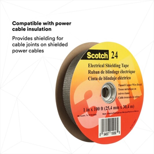 Scotch® Electrical Shielding Tape 24-1x100FT, 1 in x 100 ft (25 mm x 30 ...