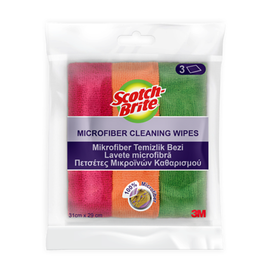 Scotch-Brite™ Microfibre Basic Cleaning Wipes, 3/Pack | 3M Israel