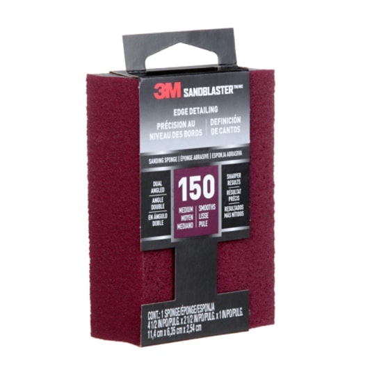 3M™ SandBlaster™ Sanding Sponge 9562, Dual Angle, 150 Grit, 4 1/2 in x ...