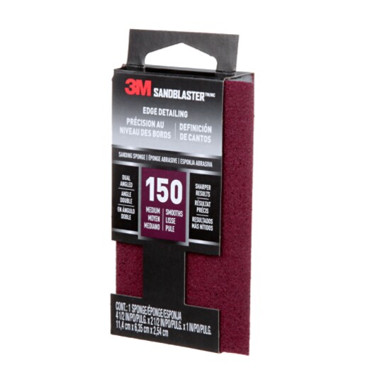 3M™ SandBlaster™ Sanding Sponge 9562, Dual Angle, 150 Grit, 4 1/2 in x ...
