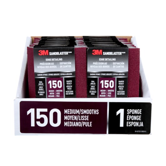 3M™ SandBlaster™ Sanding Sponge 9562, Dual Angle, 150 Grit, 4 1/2 in x ...