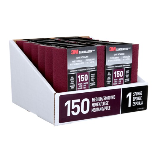 3M™ SandBlaster™ Sanding Sponge 9562, Dual Angle, 150 Grit, 4 1/2 in x ...