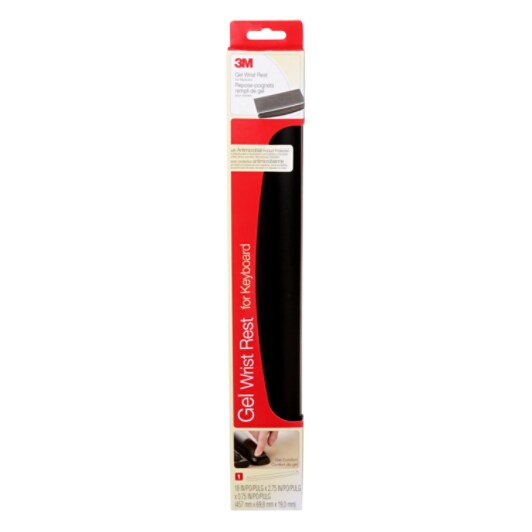 3M™ Gel Wrist Rest WR309LE, Black, Leatherette, with Antimicrobial ...