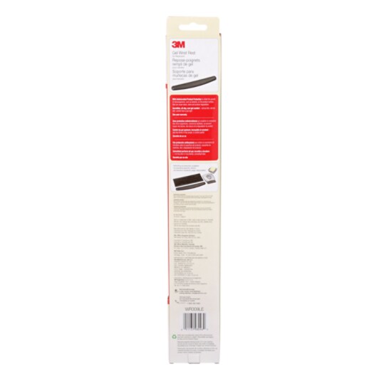 3M™ Gel Wrist Rest WR309LE, Black, Leatherette, with Antimicrobial ...