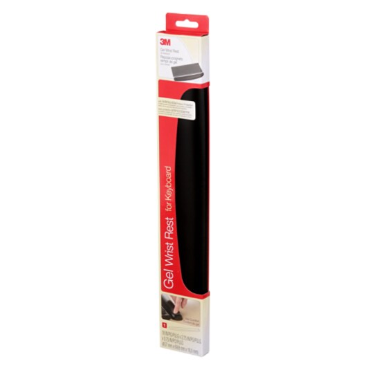 3M™ Gel Wrist Rest WR309LE, Black, Leatherette, with Antimicrobial ...