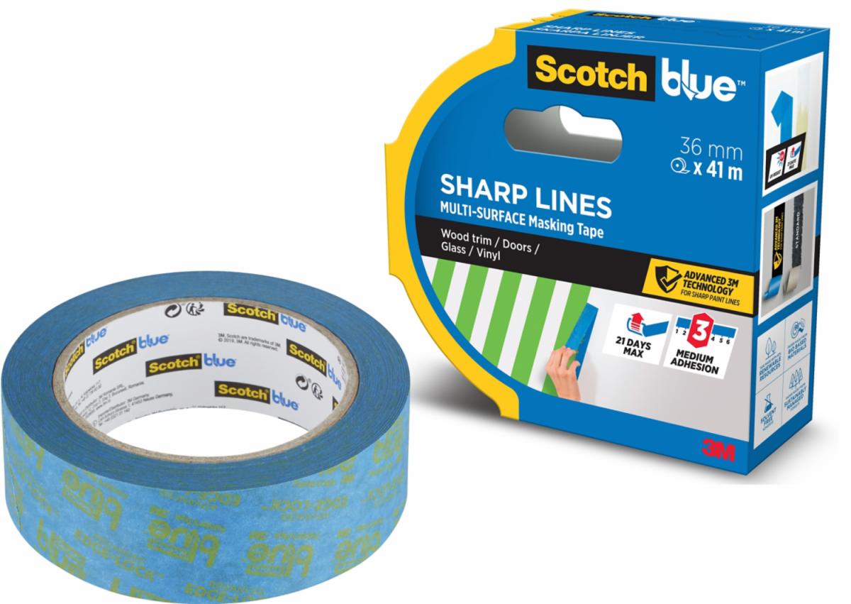 ScotchBlue™ Sharp Lines Masking Tape, 36 mm x 41 m, 1 Roll/Pack, PEFC ...