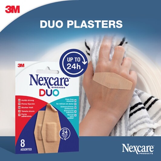 Nexcare™ DUO plasters, Assorted, 8/Pack | 3M UK