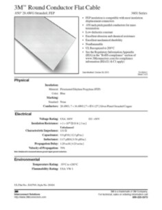 3M™ Round Conductor Flat Cable, 3601 Series, 3601/06, 100 ft | 3M United Kingdom