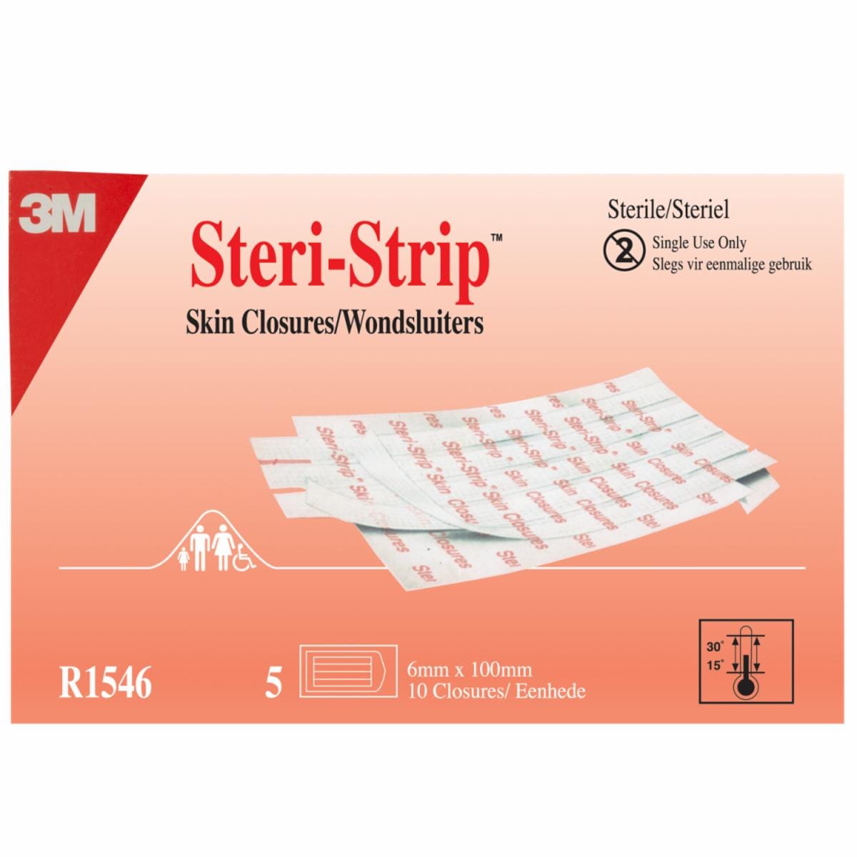 3M Steri-Strip™ 1546 RP, 6 mm x 100 mm, 5 Strips | 3M South Africa