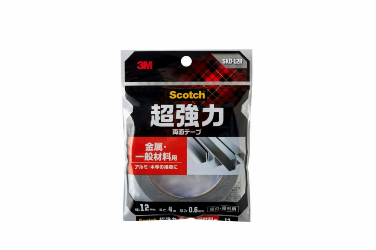 スコッチ® 超強力両面テープ 金属用・一般材料用 SKD-12R, 灰, 12 mm x 4 m, 20 巻/箱 | 3M 日本