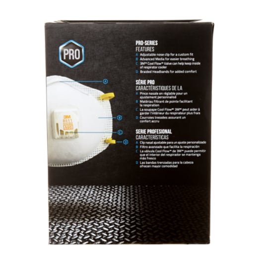 3M™ Respirator 8511P10-DC-PS, Pro Series, Paint Sanding, N95, Valved ...