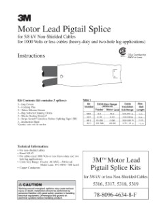 3M™ Motor Lead Pigtail Splice Kits 5316-5319 | 3M India