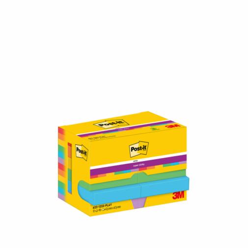 Post-it® Super Sticky Notes, Playful Colour Collection, 47.6 mm x 47.6 ...
