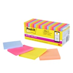 Post-it® Super Sticky Notes 654-24SSJOY-CP, Summer Joy Collection, 3 in ...