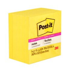Post-it® Super Sticky Notes 654-5SSY, Sunnyside Yellow, 3 in x 3 in (76 ...
