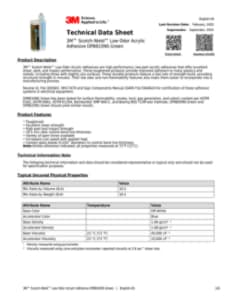 3M Scotch-Weld Low Odor Acrylic Adhesive DP8810NS, Gray, 490 mL Duo-Pak, 6/Case