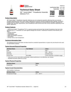 3M™ Scotch-Weld™ Threadlocker TL71, Red, 10 mL Bottle, 10/case ...