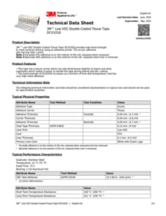 3M Low VOC Double Coated Tissue Tape DCX1018, White, 1300 mm x 50 m, 0. ...