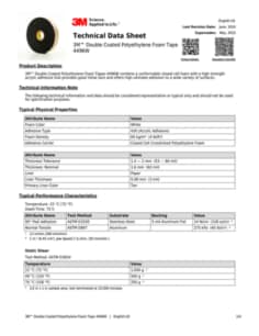 3M™ Double Coated Polyethylene Foam Tape 4496W, White, 1 in x 36 yd, 62 mil, 9 Roll/Case ...