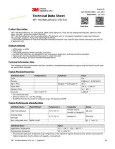 3M™ Hot Melt Adhesive 3750 AE, Light Tan, 1/2 in x 10 in, 25 lb, Case ...
