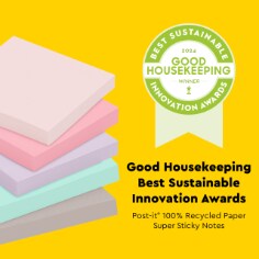 Post it 100 Recycled Paper Super Sticky Notes 3 in x 3 in Wanderlust Pastels Collection 5 Pads Pack 70 Sheets Pad 3M United States