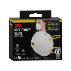 3M™ Cool Flow™ Particulate Respirator 8812, FFP1, Valved, 3/Pack | 3M ...