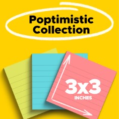Post-it® Notes, 3 in x 3 in, Poptimistic Collection, Lined, 3 Pads/Pack ...
