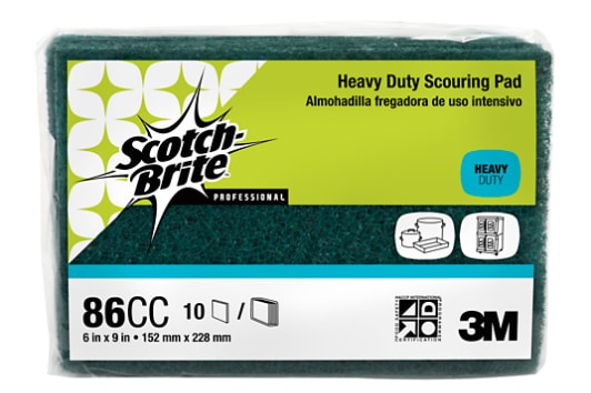 Scotch-Brite™ Heavy Duty Scouring Pad 86CC, 15cm x 23cm, 10/pack, 6 ...